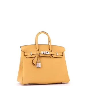 Hermès Birkin Handbag Togo With Palladium Hardware 25 - Yellow