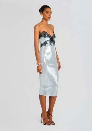Retrofete Ellen Sequin Lace Midi Dress