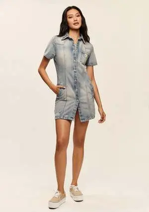 SEROYA Anne Denim Mini Dress