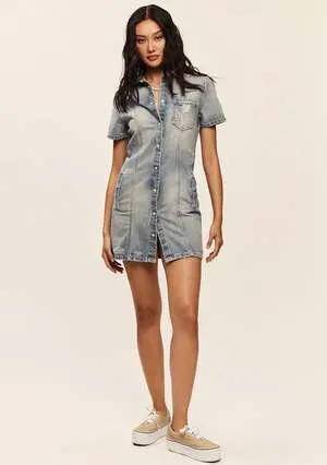 SEROYA Anne Denim Mini Dress