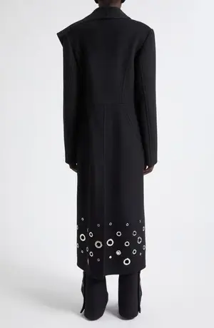 Proenza Schouler Alix Grommet Eyelet Wool Melton Coat