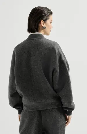 Brunello Cucinelli Techno Cotton And Cashmere Interlock Bomber Jacket - Anthracite