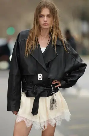 Mango Lapels Leather Jacket