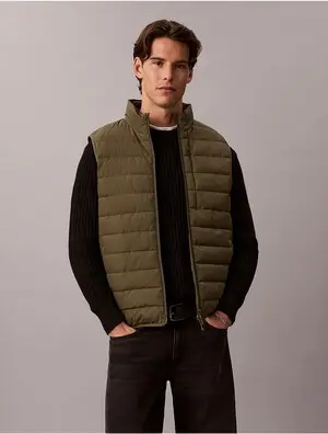 Calvin Klein Lightweight Ripstop Packable Puffer Vest - Olive Night