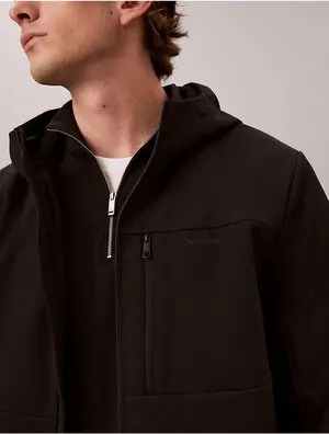 Calvin Klein Hooded Softshell Jacket - Black