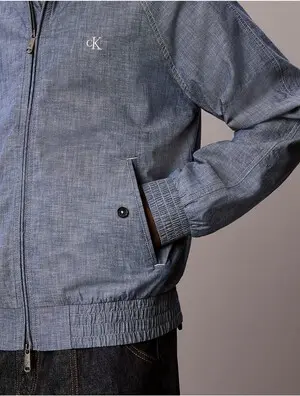 Calvin Klein Lightweight Chambray Zip-up Jacket