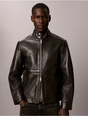 Calvin Klein Lamb Leather Zip Jacket
