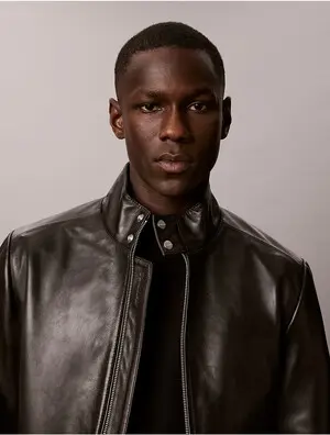 Calvin Klein Lamb Leather Zip Jacket