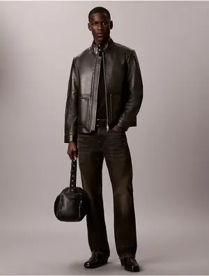 Calvin Klein Lamb Leather Zip Jacket