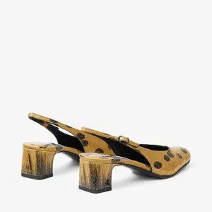 JIMMY CHOO Eyla Slingback 45 Elaphe-printed Leather - Cigar/black