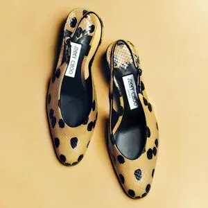 JIMMY CHOO Eyla Slingback 45 Elaphe-printed Leather - Cigar/black