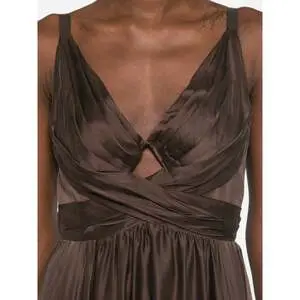 Zimmermann Silk Satin Evening Dress With Cut-out Detailing - Brown