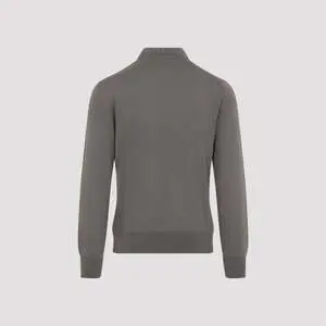 Brioni Long Sleeves Zip Polo - Brown