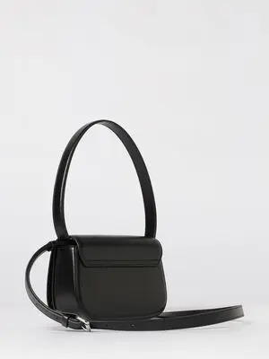 DIESEL® 1dr Mini Handbag In Nappa Leather With Oval D Logo - Black