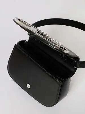 DIESEL® 1dr Mini Handbag In Nappa Leather With Oval D Logo - Black