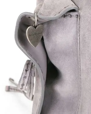 Acne Studios Suede Bucket Bag With Drawstring Closure - Cold Grey