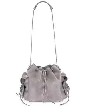 Acne Studios Suede Bucket Bag With Drawstring Closure