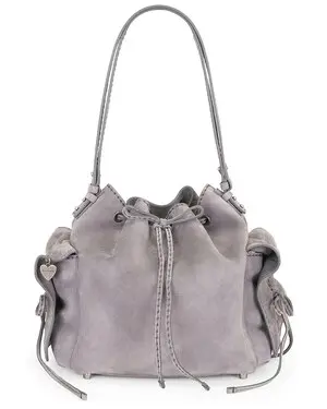 Acne Studios Suede Bucket Bag With Drawstring Closure