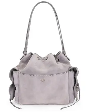 Acne Studios Suede Bucket Bag With Drawstring Closure