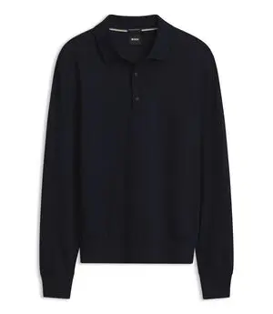 BOSS Merino Wool Polo Sweater