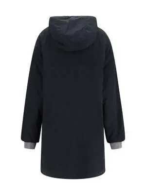 Miu Miu Panama And Fleece Single-breasted Peacoat - Black