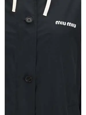 Miu Miu Panama And Fleece Single-breasted Peacoat - Black