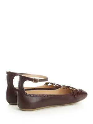 Chloé Misty Ballerinas With Buckled Straps And Cut-out Details