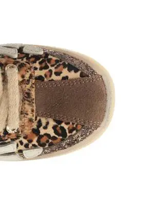Amiri Leopard Pony Hair Sneakers With Glitter Accents