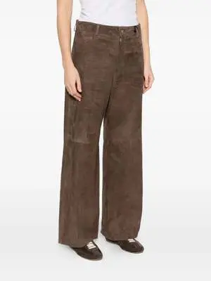 Max Mara Wide-leg Suede Trousers