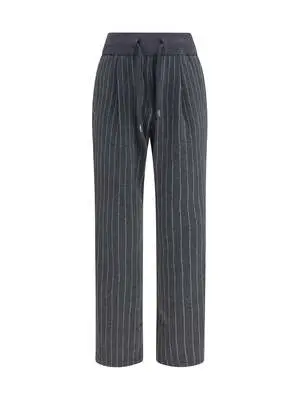 Herno Pinstripe Drawstring Pants - Gray