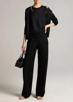 Vince Colette High-rise Italian Wool-blend Flannel Bias Pant - Black