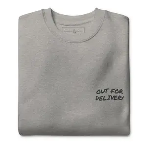 ANCHOR & CREW Heather Out For Delivery Annotations Organic Cotton Sweatshirt - Grey