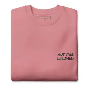 ANCHOR & CREW Rose Out For Delivery Annotations Organic Cotton Sweatshirt - Pink