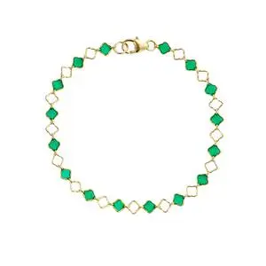 BECKET + QUILL Clover Chain Bracelet - Green