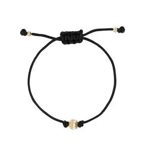 BECKET + QUILL 14k Gold Macramé Bracelet - Black