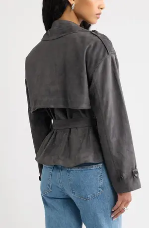 OPEN EDIT Suede Trench Jacket