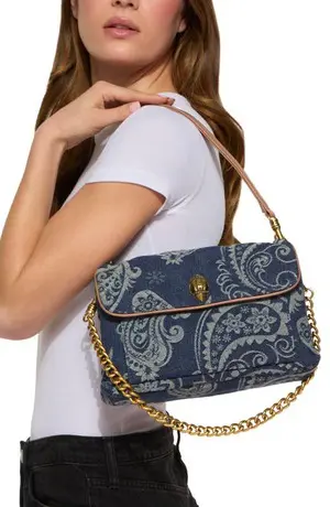 Kurt Geiger Celia Paisley Jacquard Shoulder Bag - Denim