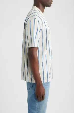 SANTO STUDIO Worldwide Crest Striped Jersey Polo