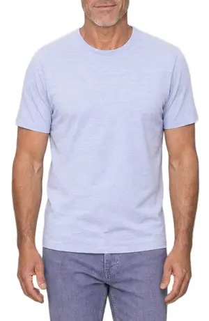 Robert Talbott Davis Pique Linen Tee - Light Blue