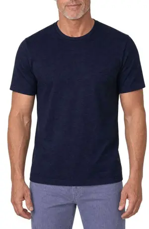 Robert Talbott Davis Pique Linen Tee - Navy