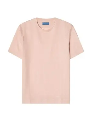 Robert Talbott Davis Pique Linen Tee - Pink