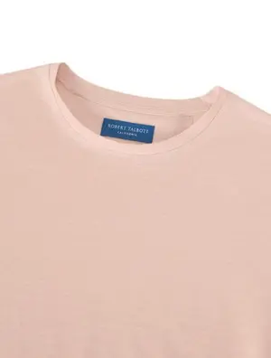 Robert Talbott Davis Pique Linen Tee - Pink