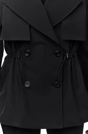 Naked Wardrobe Nylon Bubble Trench Coat - Black