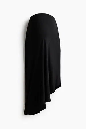 H&M Mama Asymmetric Satin Skirt - Black