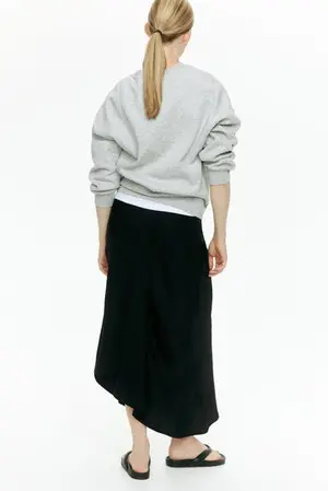 H&M Mama Asymmetric Satin Skirt - Black
