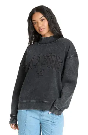 BILLABONG Sun Washed Mock Neck Graphic Sweatshirt