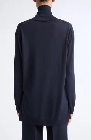 Lafayette 148 New York Fine-gauge Merino Wool Stand Collar Sweater