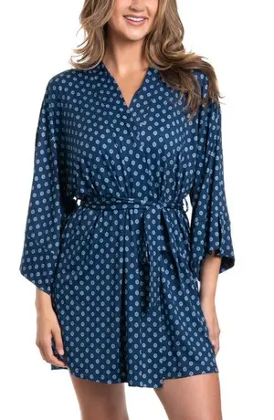 IN BLOOM BY JONQUIL Sevilla Short Robe - Navy