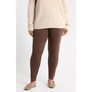 Eileen Fisher High Waist Ankle Leggings - Coffee
