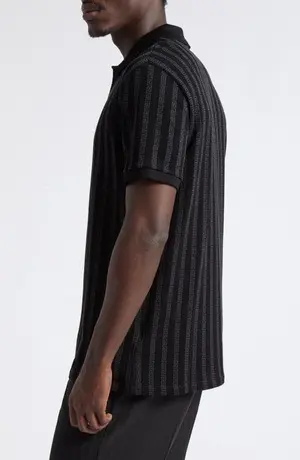 Versace Greca Stripe Jacquard Polo